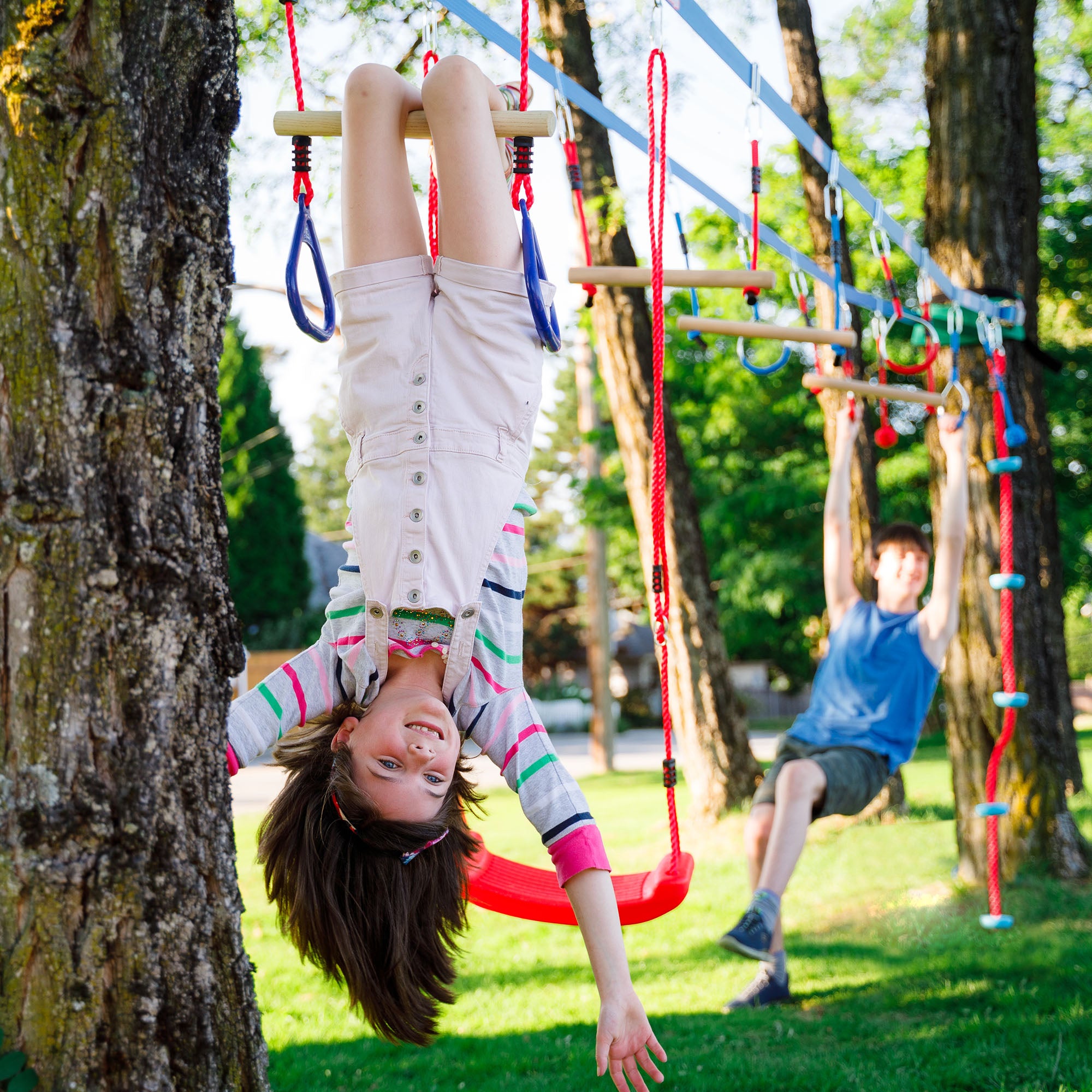 Double Slackline Course - DELUXE set (80 or 110 Foot Line)| Lily'sThings